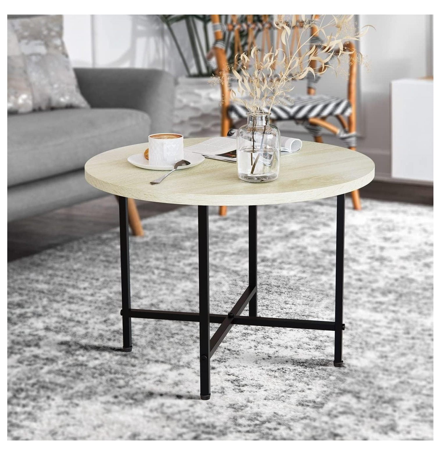 Round Coffee Table, Modern Small Coffee Table Sofa Table Tea Table for ...