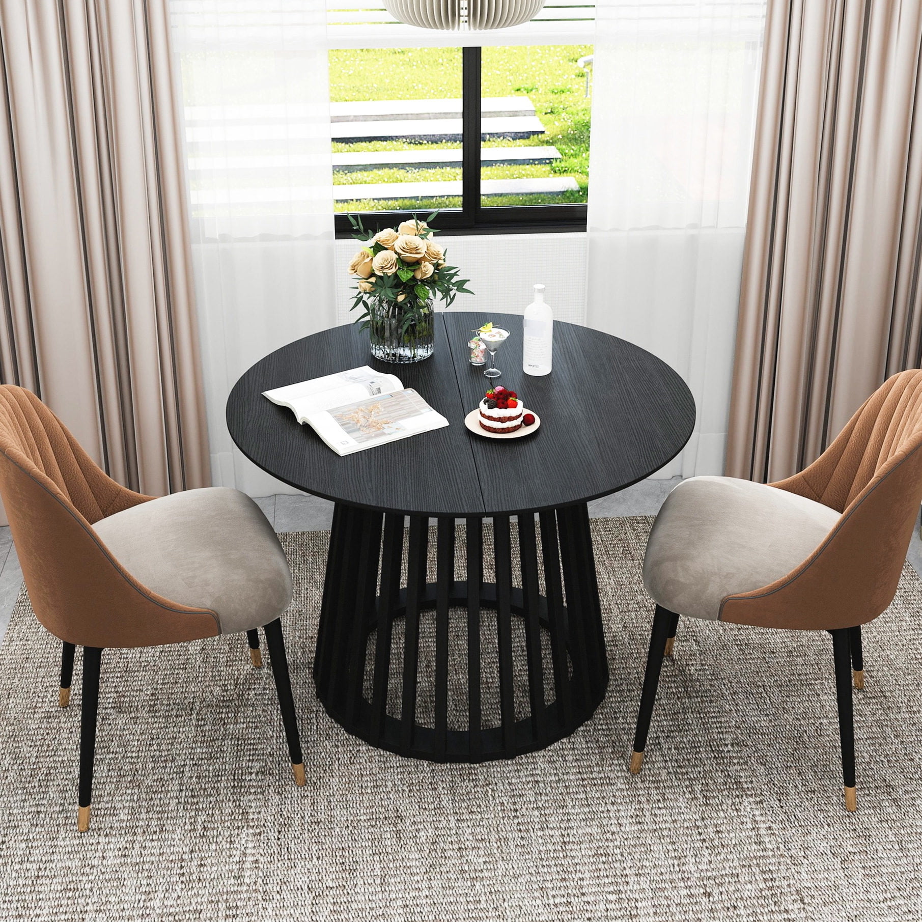 Round Coffee Table | Two - Table Combination for Optimized Placement in ...