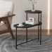 Round Coffee Table with Storage Tray 2 Tier Oval End Tables Wooden ...