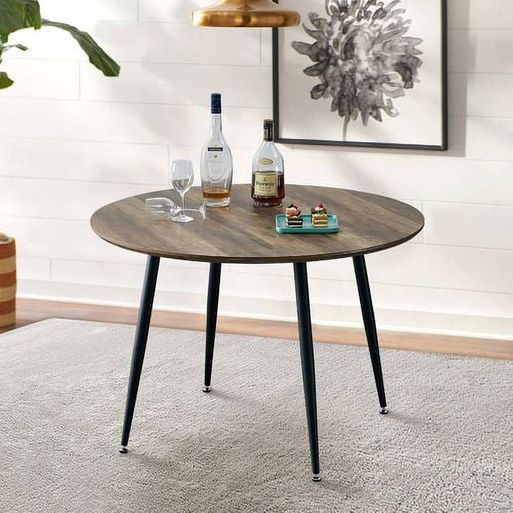 Round Coffee Table, wood grain Tabletop and Powder coating Legs,Sofa ...