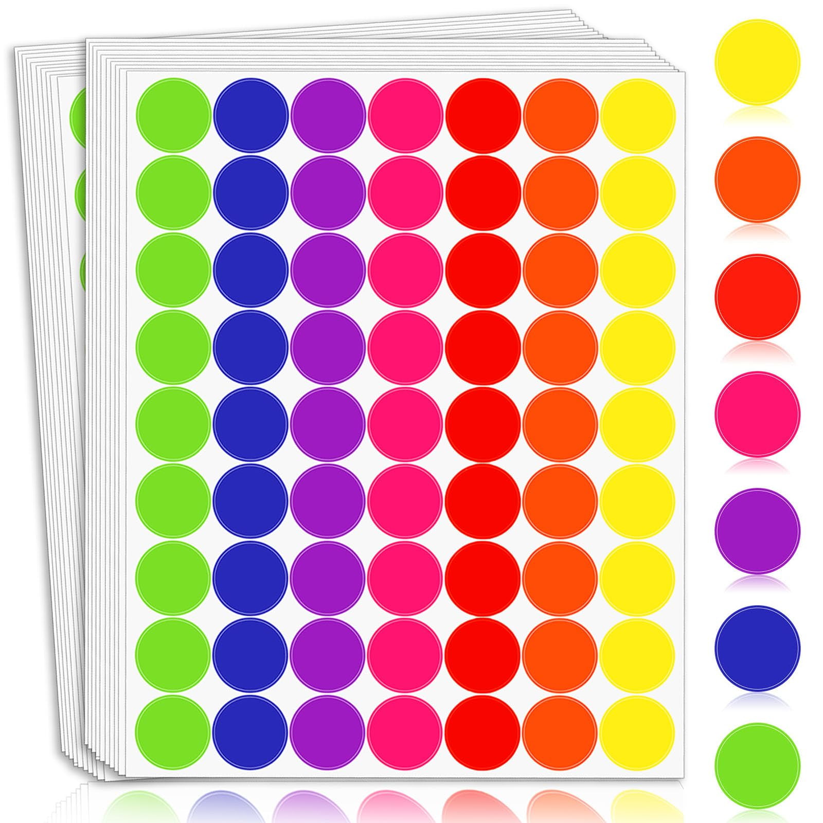 Round Color Coding Stickers 1 Inch, 1575 PCS Removable Dot Labels for s ...
