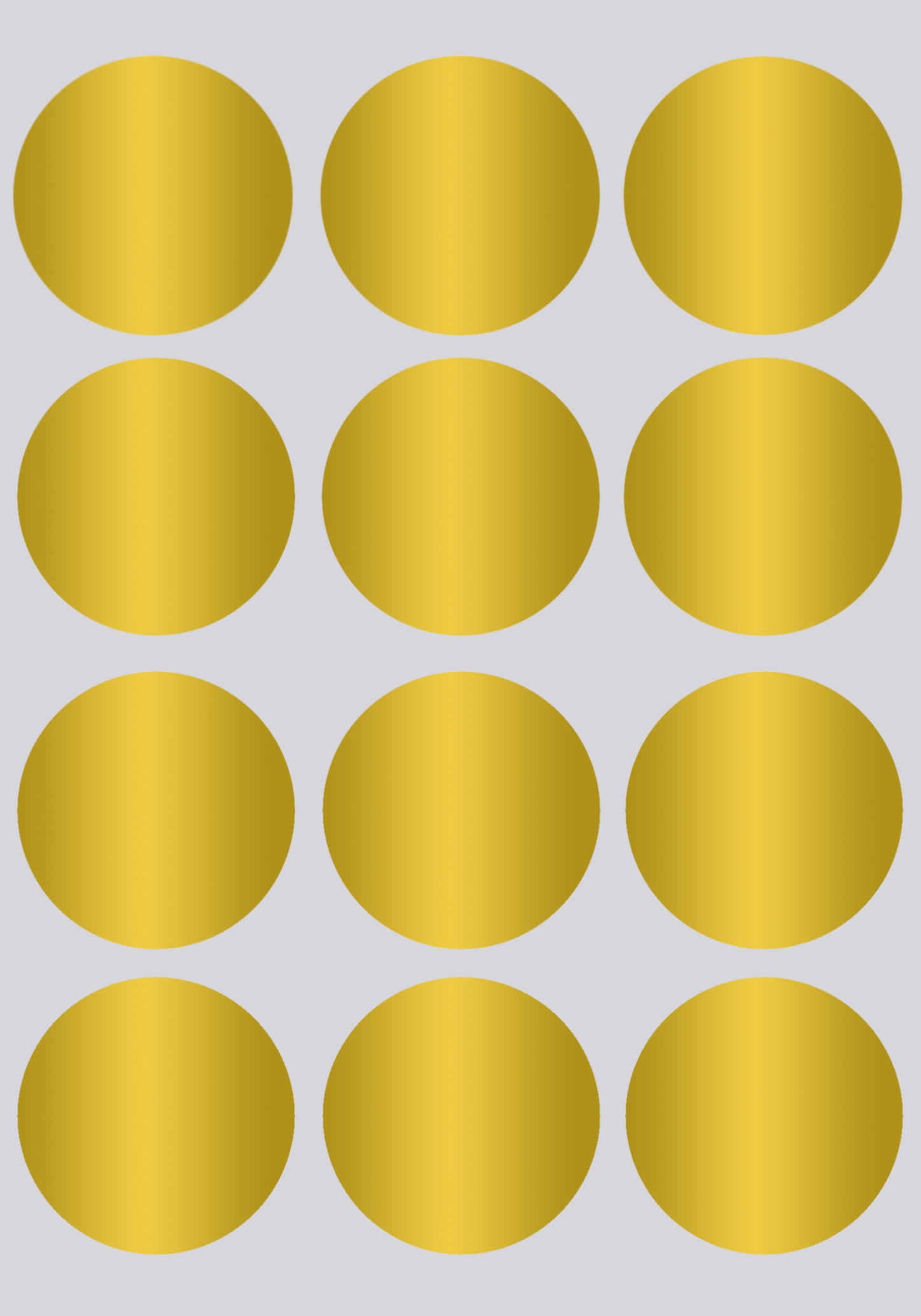 Round Colored Label Sticker Sheets in Gold 38mm 1.5" inch - 1296 Pack ...