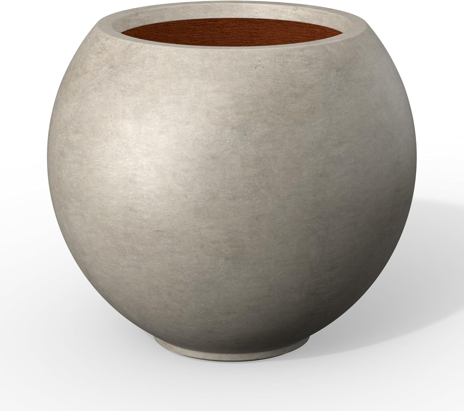Round Concrete Flower Pot, 11 Inch Dia (7.9" Opening) Sphere Shape ...