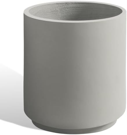 Round Concrete Planter Outdoor Indoor, Large Cement Plant Pots for ...
