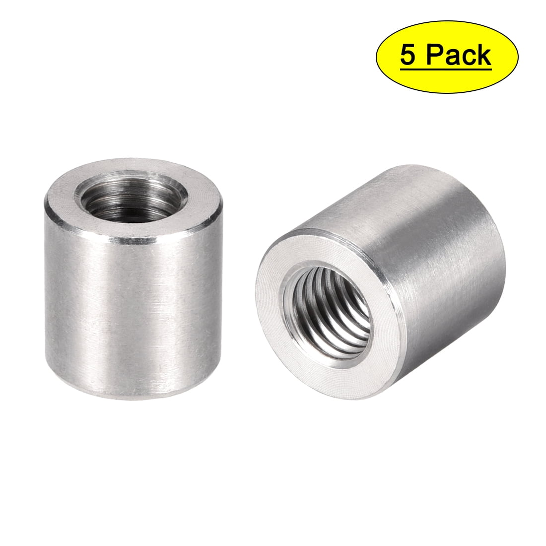 Round Connector Nuts, M12x20mm Height Sleeve Rod Nut Stainless steel 5 ...