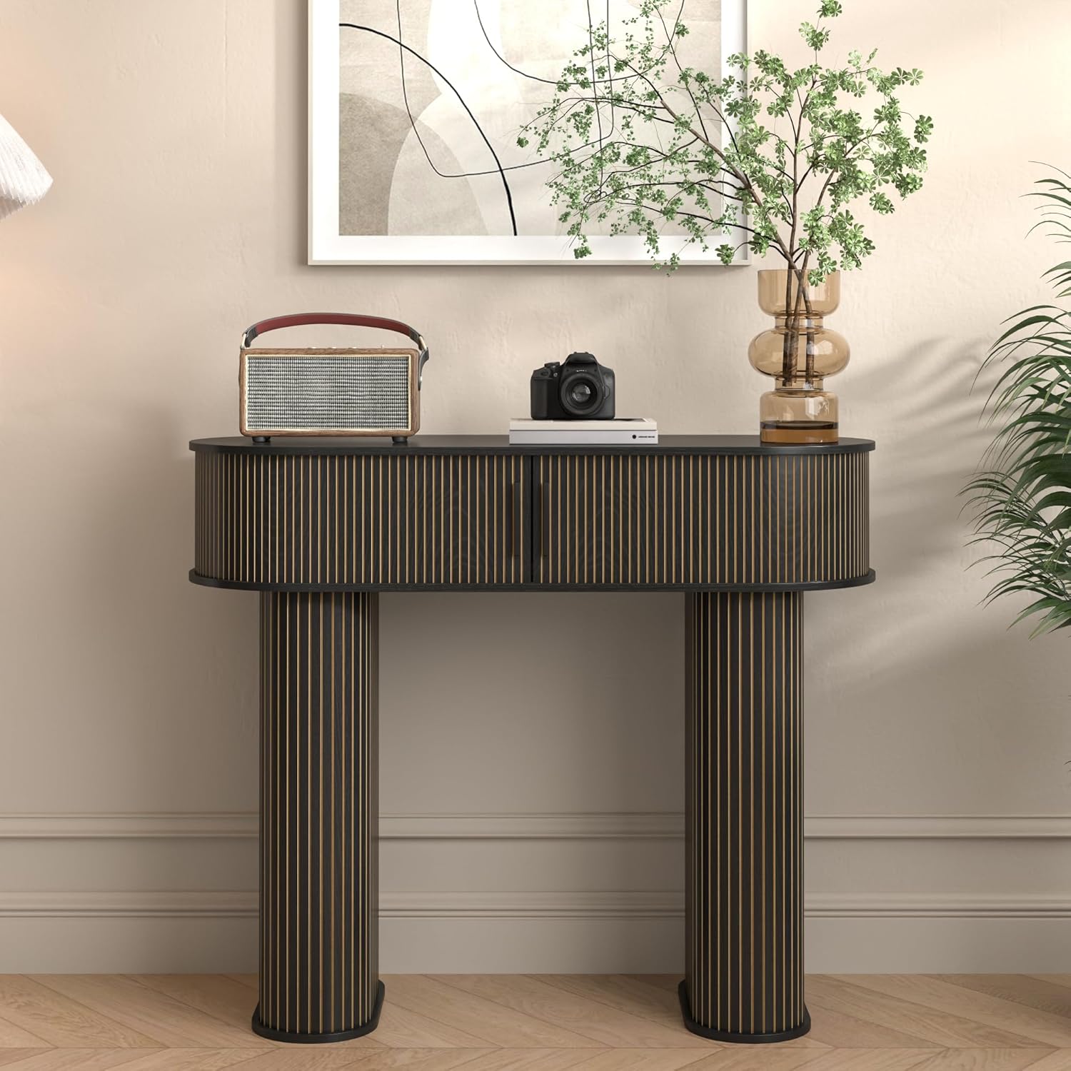 Round Console Table, Mid Century Modern Console Table, Sofa Table ...