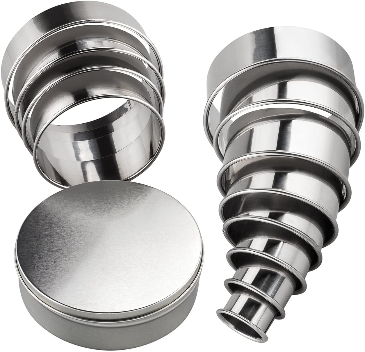 Round Cookie Cutters, Biscuit Cutter Set - 12 Pcs Stainless Steel ...