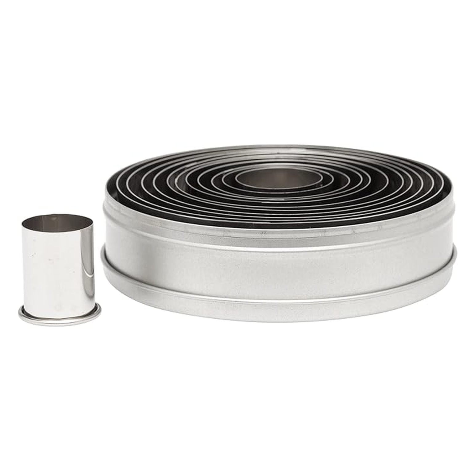 Round Cookie Cutters Set of 12, Stainless Steel - Plain Edge, Graduated ...