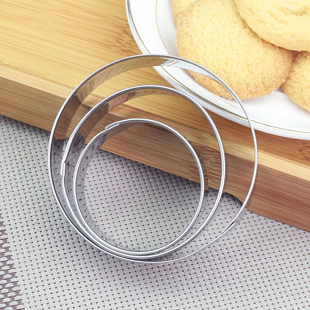 Round Cookie Cutters Set, 3pcs Mini Biscuit Cutters Stainless Steel ...