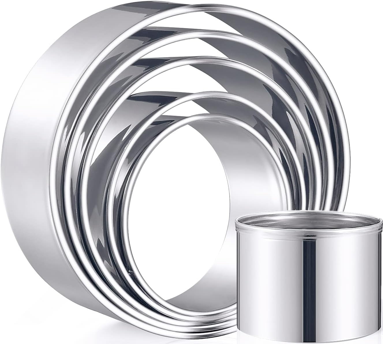 Round Cookie Cutters Set, Stainless Steel Circle Cookie Biscuit Cutters ...