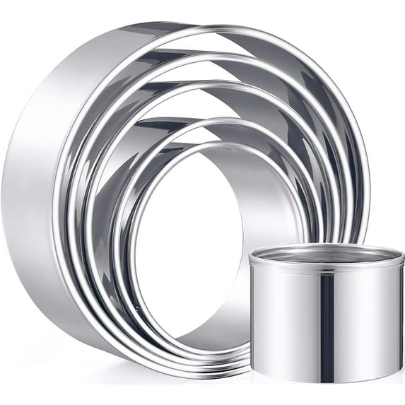 Round Cookie Cutters Set, Stainless Steel Circle Cookie Biscuit Cutters ...