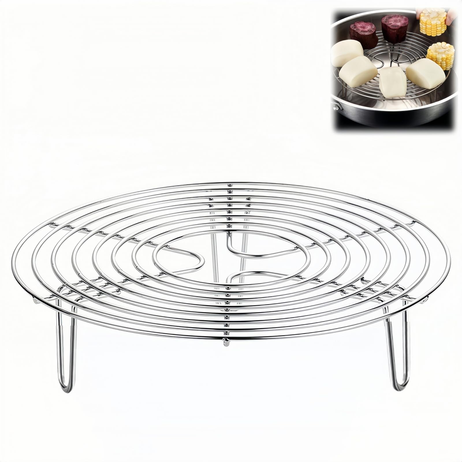 Round Cooling Racks for Cooking, Stainless Steel Steam Trivet Rack ...