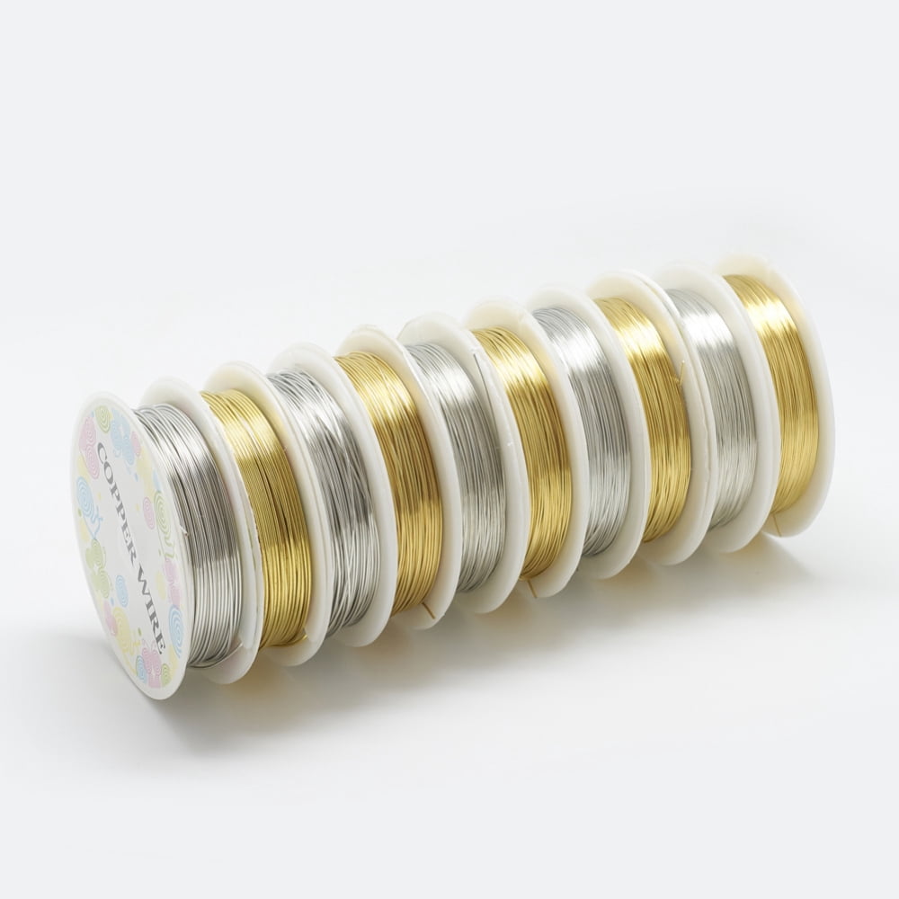 Round Copper Jewelry Wire Mixed Color 24 Gauge 0.5mm about 31.16 Feet(9 ...