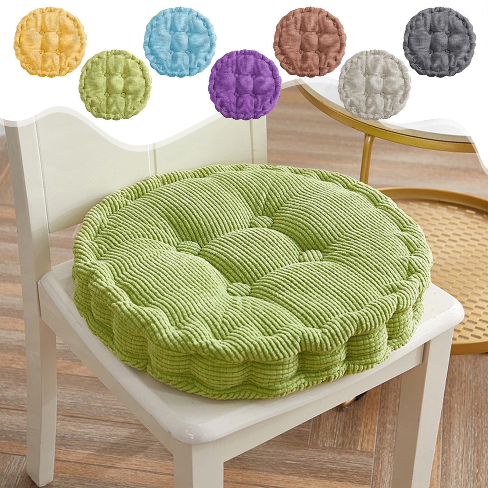 Round Corduroy Thick Fart Cushion, Soft Plush Office Chair Pad, 14x14 ...