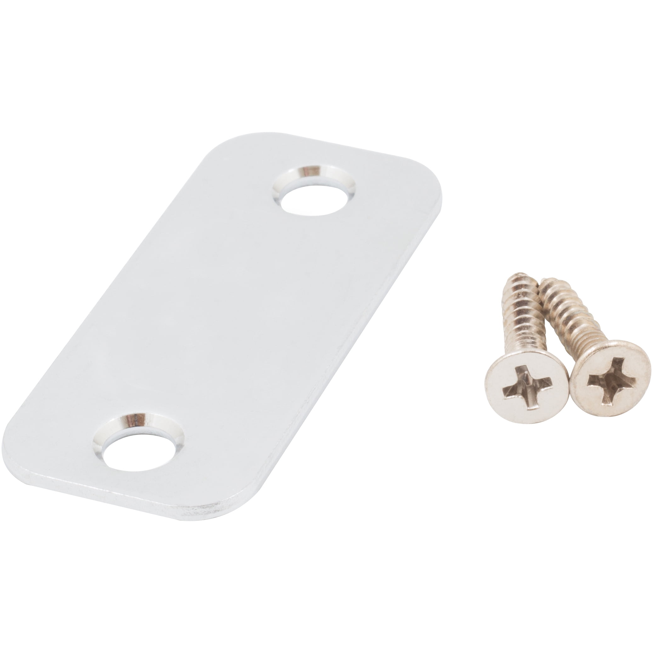 Round Corner Blank Strike Plate, 1" x 2-1/4", Polished Chrome by Stone ...