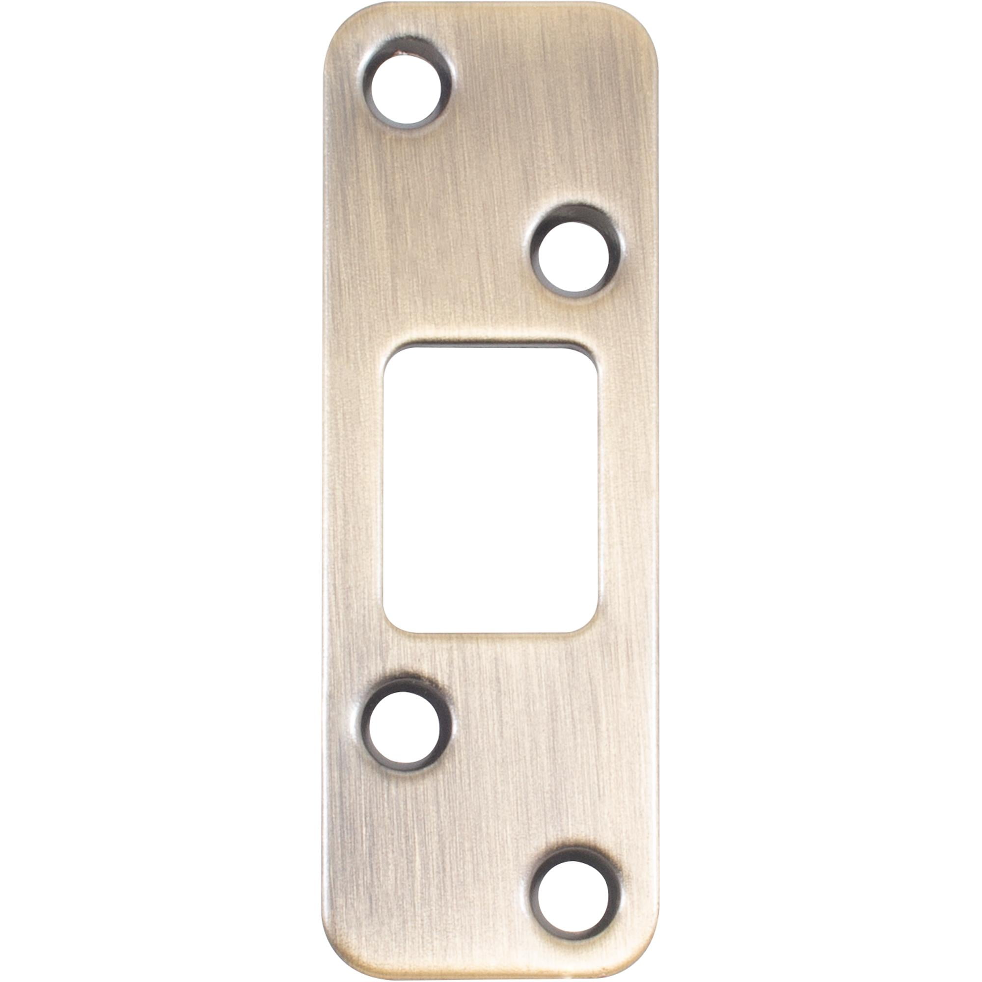 Round Corner Deadbolt Strike Plate, 1-1/4" x 3-5/8", 2-1/2" Center-to ...