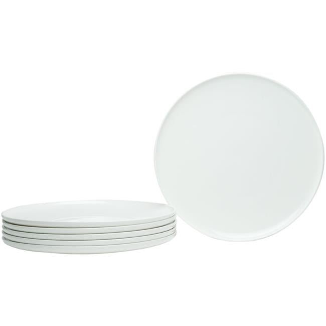 Round Coupe Porcelain Service for Six Dinner Plate Set, White - 6 Piece ...
