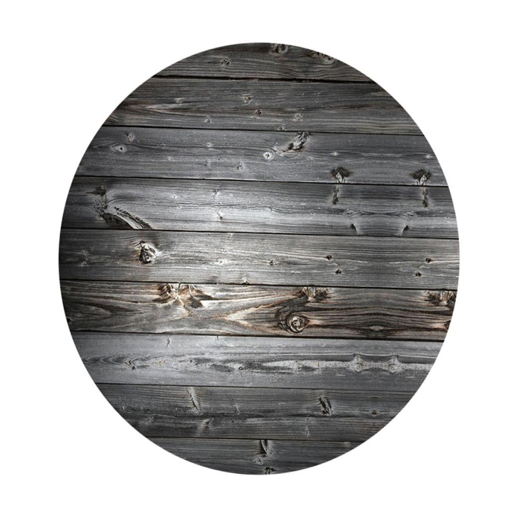 Waterproof Round Table Cover with Elastic Edge, Wood Grain Pattern ...