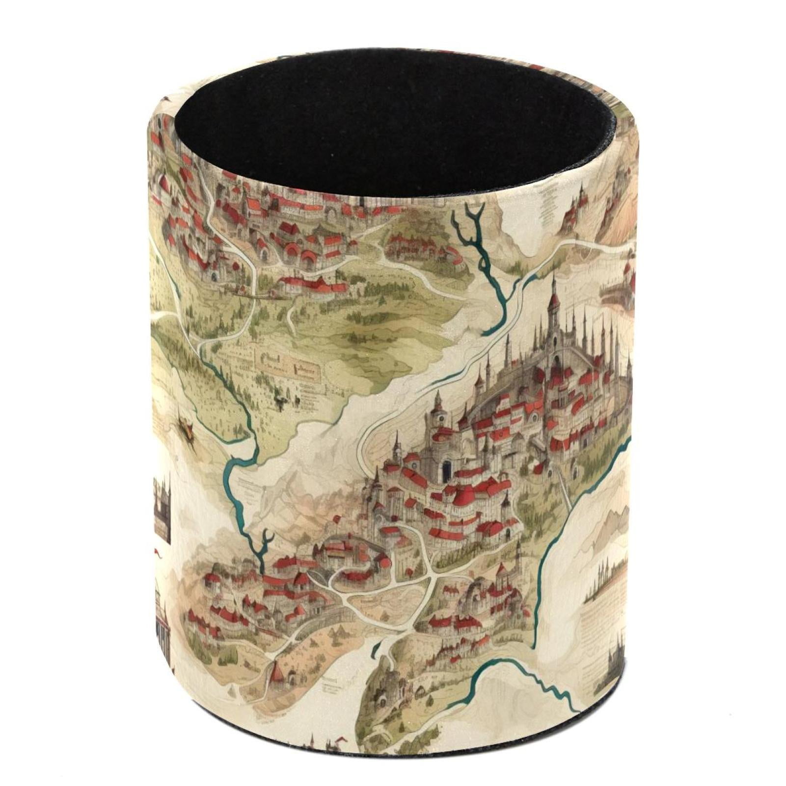 Round Creative Pen Holder |Map Block Desktop Storage Organizer|Gadget ...