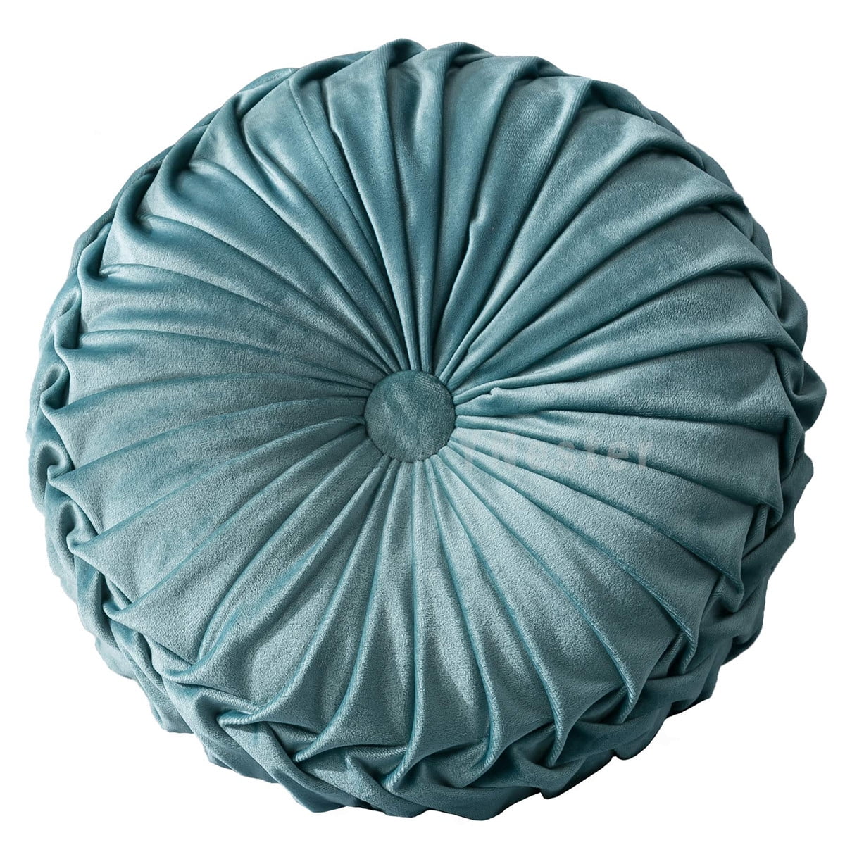 Round Cushions Pillows, Solid Color Velvet Chair Sofa Pumpkin Throw ...