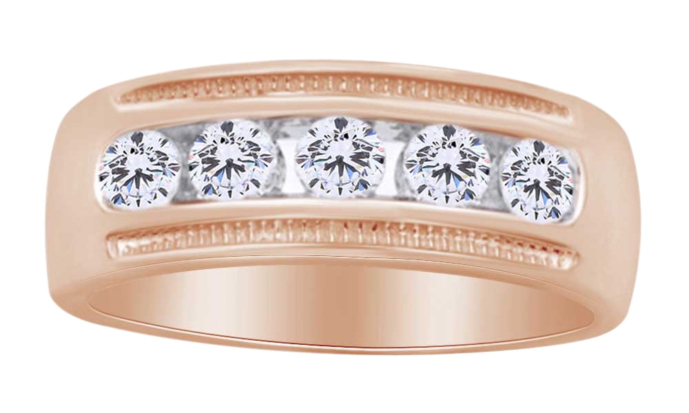 AFFY Round Cut (0.25 Cttw) White Diamond Engagement Wedding Band Ring ...