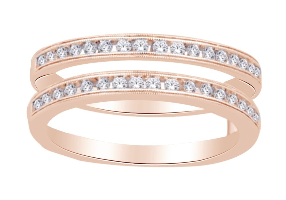 AFFY Round Cut (0.4 Cttw) White Diamond Enhancer Ring Guard In 14K ...