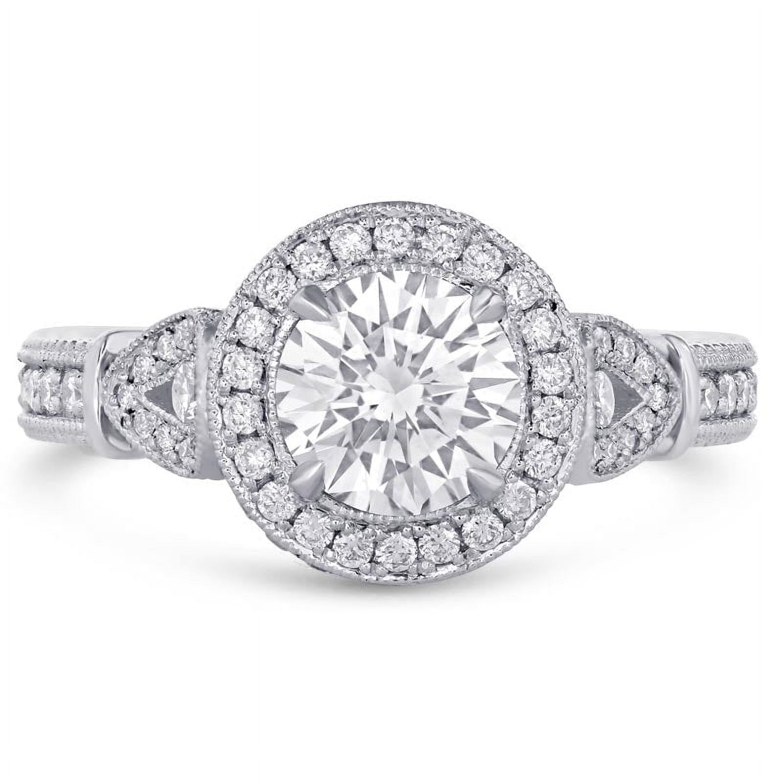 Round Cut Antique Diamond Engagement Ring Cathedral Style R278LG ...