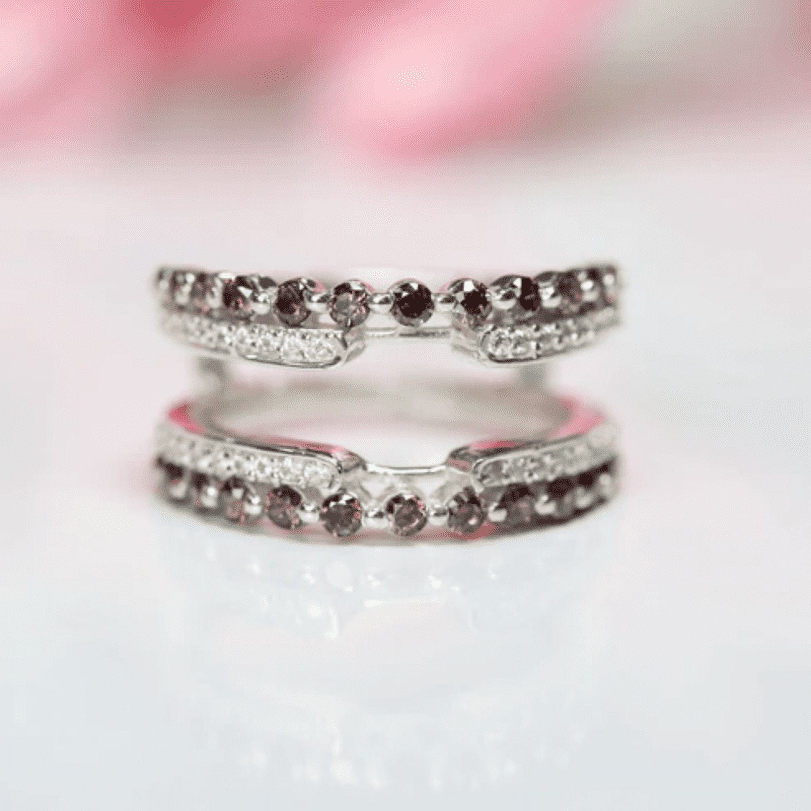 Round Cut Brown Diamond and White Diamond Ring Guard 925 Sterling ...
