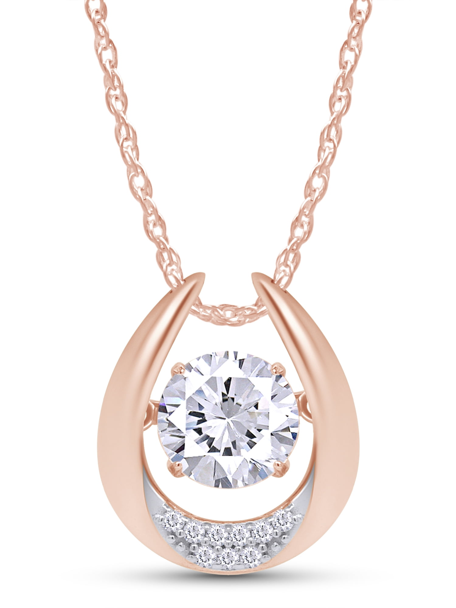 Round Cut Lab Created Moissanite Diamond Dancing Necklace, 0.8ct ...