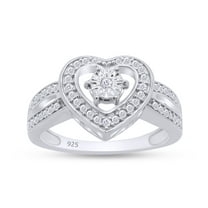 1/6 Carat Round Cut Black And White Natural Diamond Heart Frame ...