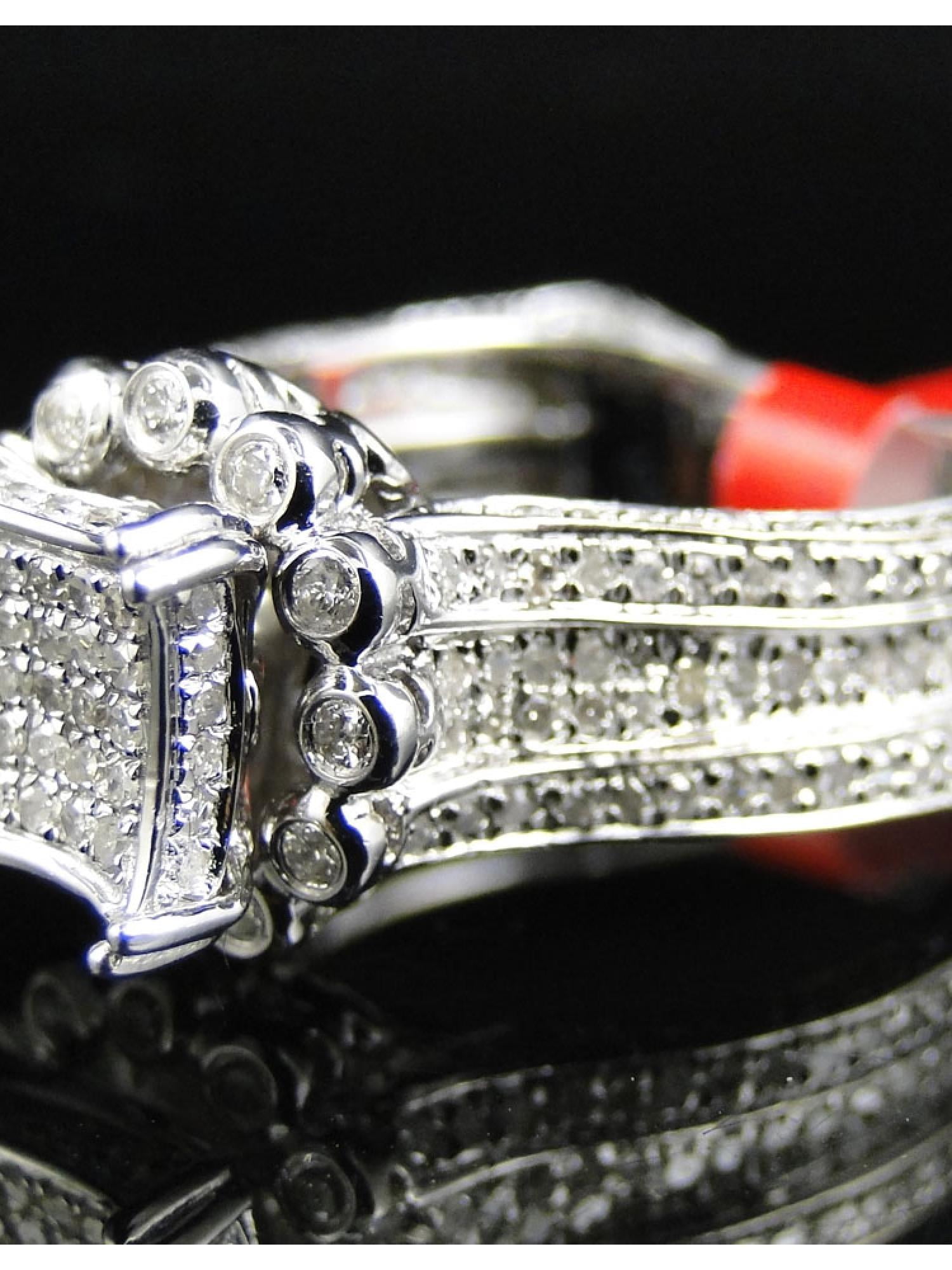 Round Cut Pave Diamond Eternity Style Ring in White Gold Finish (2.0 Ct ...