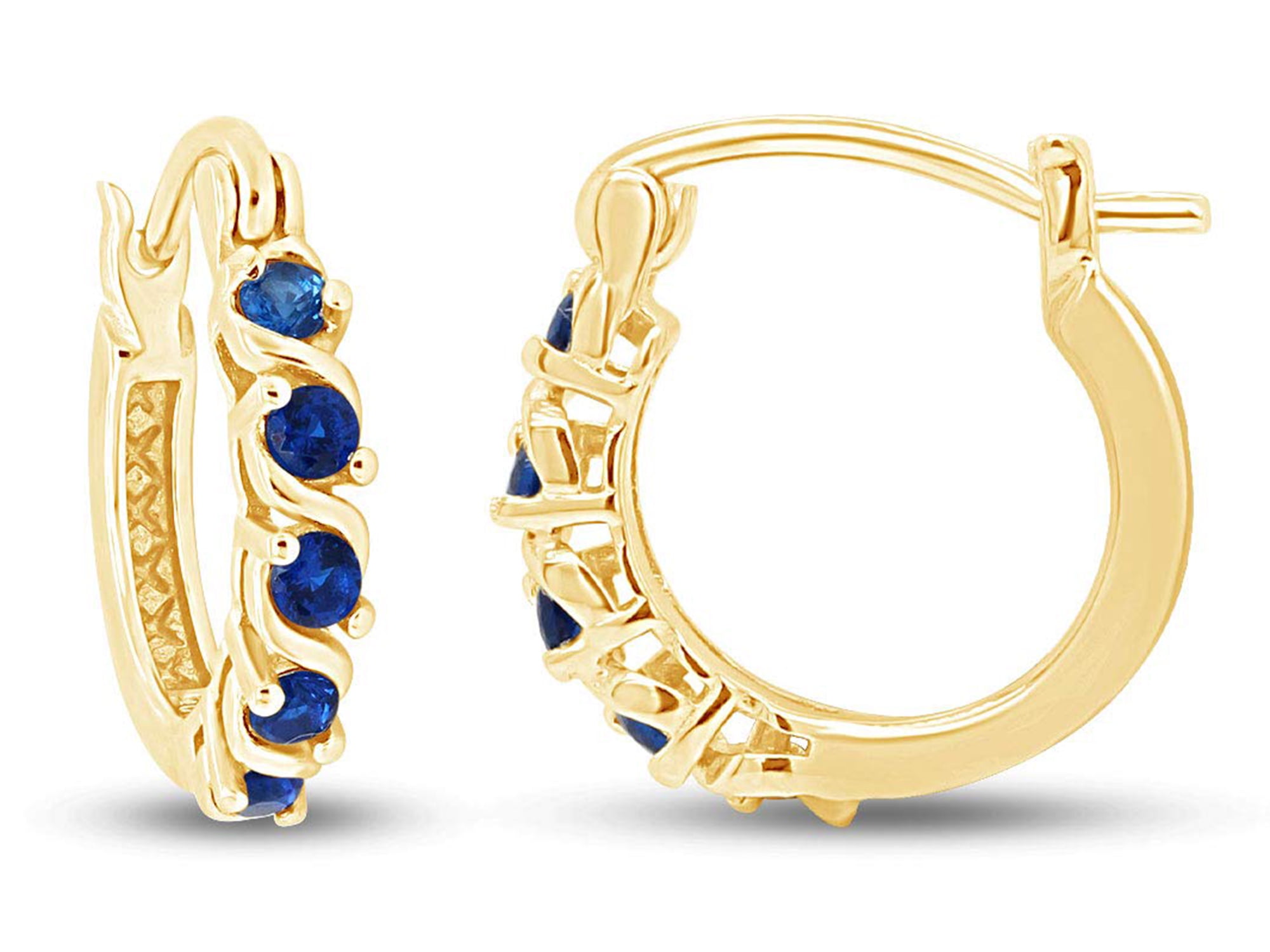 AFFY Simulated Blue Sapphire Dainty Tiny Hoop Earrings Minimalist ...
