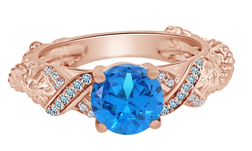 AFFY Round Cut Simulated Multi Stone Cinderella Princess Style ...