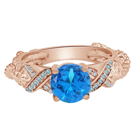 AFFY Round Cut Simulated Multi Stone Cinderella Princess Style ...