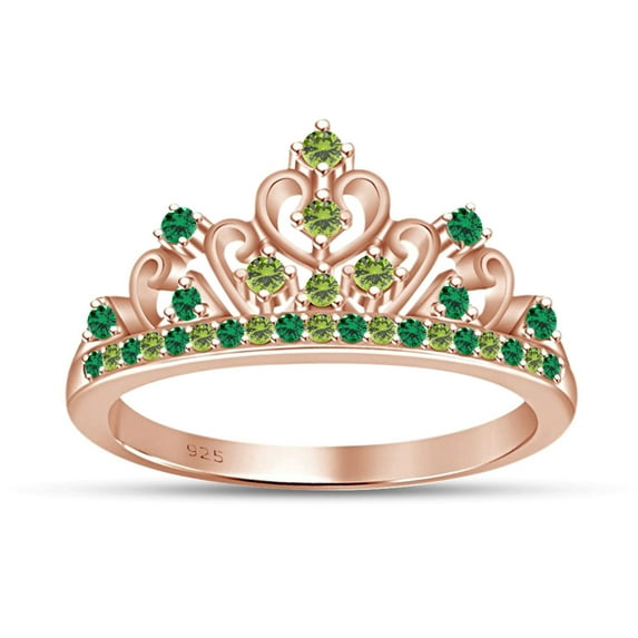 AFFY Simulated Multi Stone Mulan Princess Style Engagement Crown Ring ...