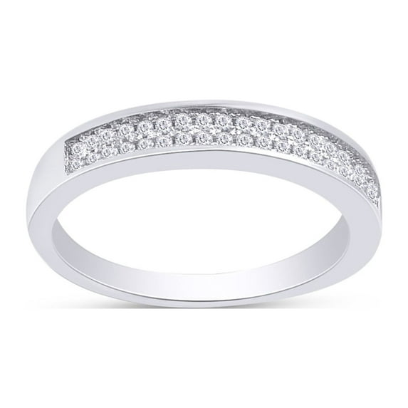 AFFY Sparkling White Cubic Zirconia Double Row Men's Anniversary ...