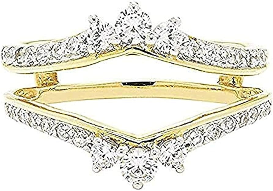 Round Cut White Diamond 925 Sterling Silver 14K Yellow Gold Fn Diamond ...