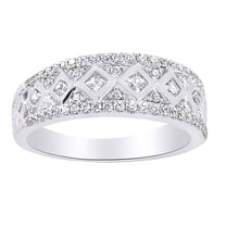 AFFY 0.75 Ct Round Shape White Diamond Etruscan Anniversary Band Ring ...