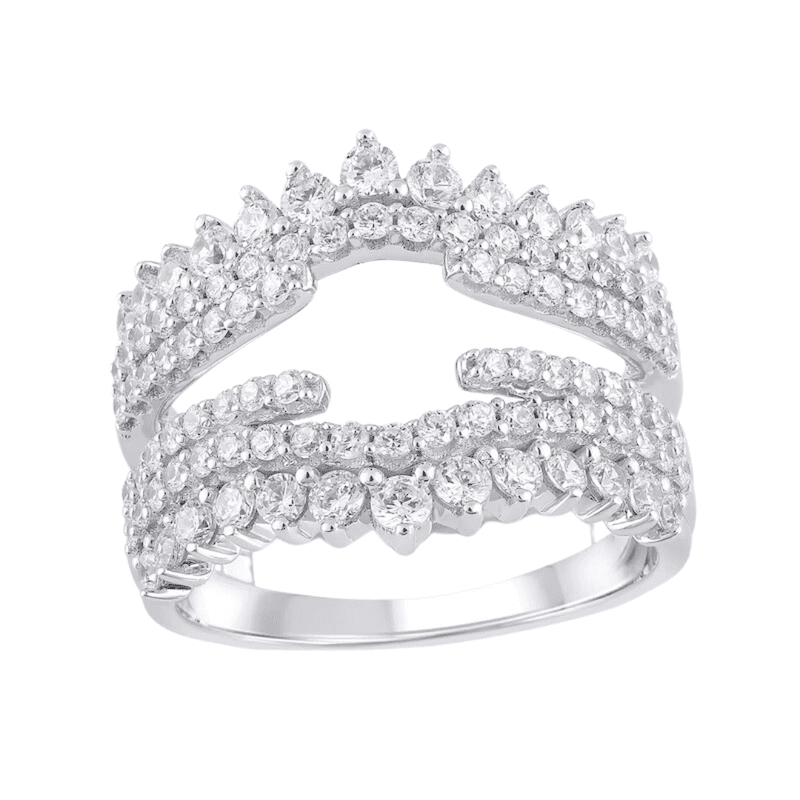 Round Cut White Diamond Ring Enhancer in 925 Sterling Silver - Bridal ...