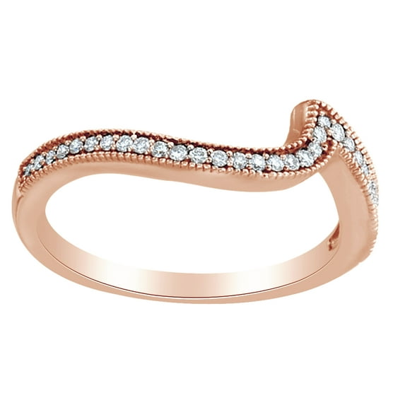 AFFY Round Cut White Natural Diamond Bypass Style Engagement Ring In ...