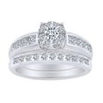 AFFY Round Cut White Natural Diamond Cluster Bridal Ring Set In 10K Solid White Gold (1 cttw)-11 ...