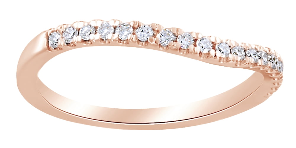 AFFY Round Cut White Natural Diamond Engagement Wedding Band Ring In ...