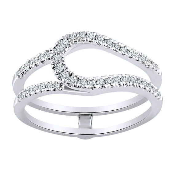 AFFY Round Cut (0.4 Cttw) White Diamond Enhancer Ring Guard In 14K ...