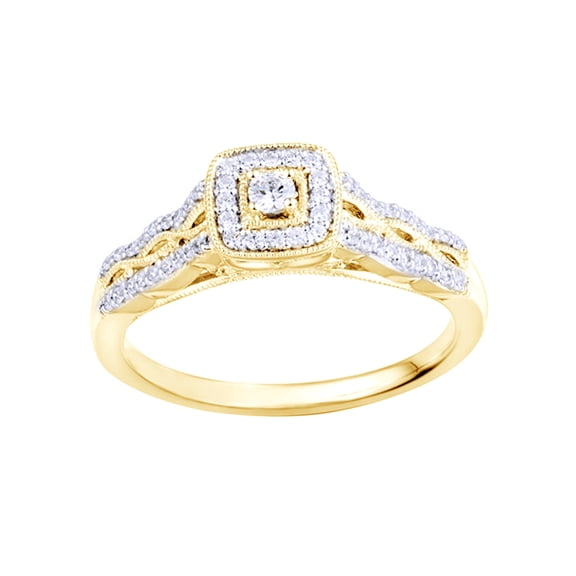 AFFY White Natural Diamond Promise Ring in 10k Yellow Gold - Walmart.com