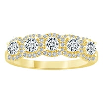 AFFY Round Cut Simulated Yellow Sapphire Full Eternity Band Ring In 14K ...