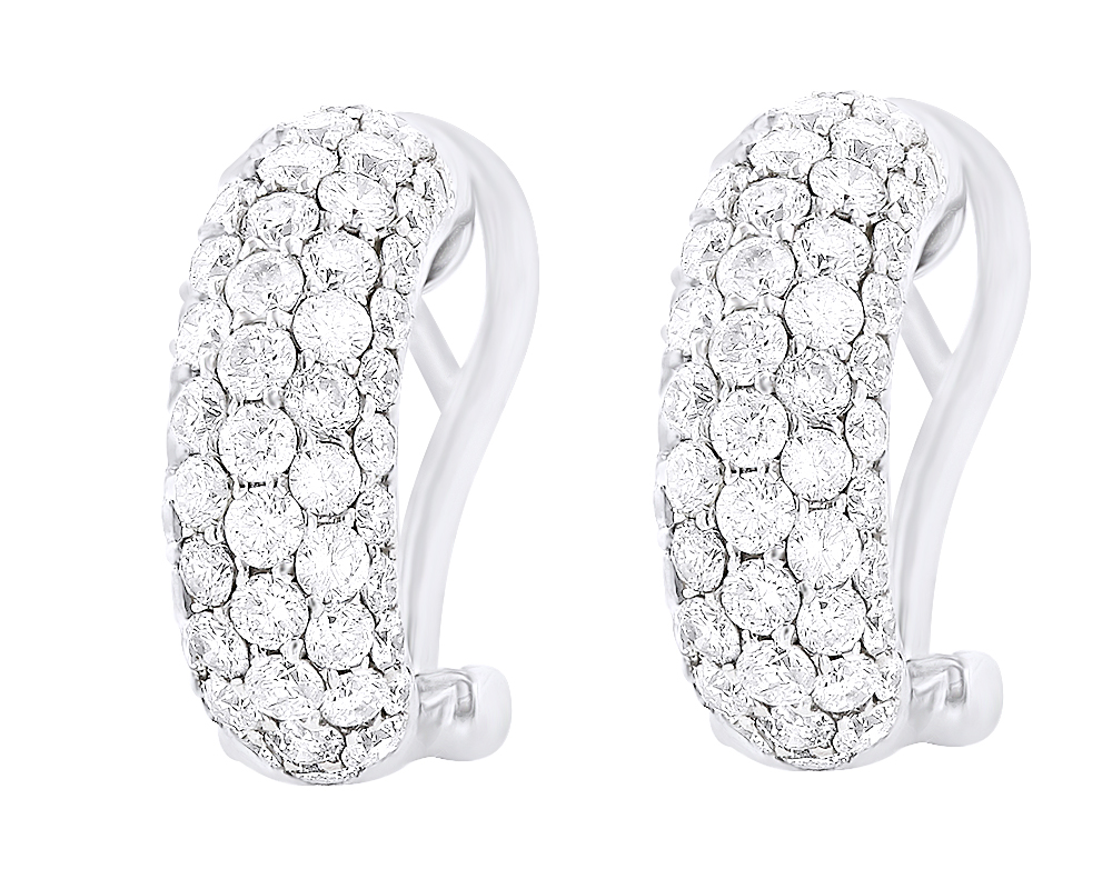 Primal Gold 14 Karat White Gold Diamond-cut Satin Hoop Earrings ...