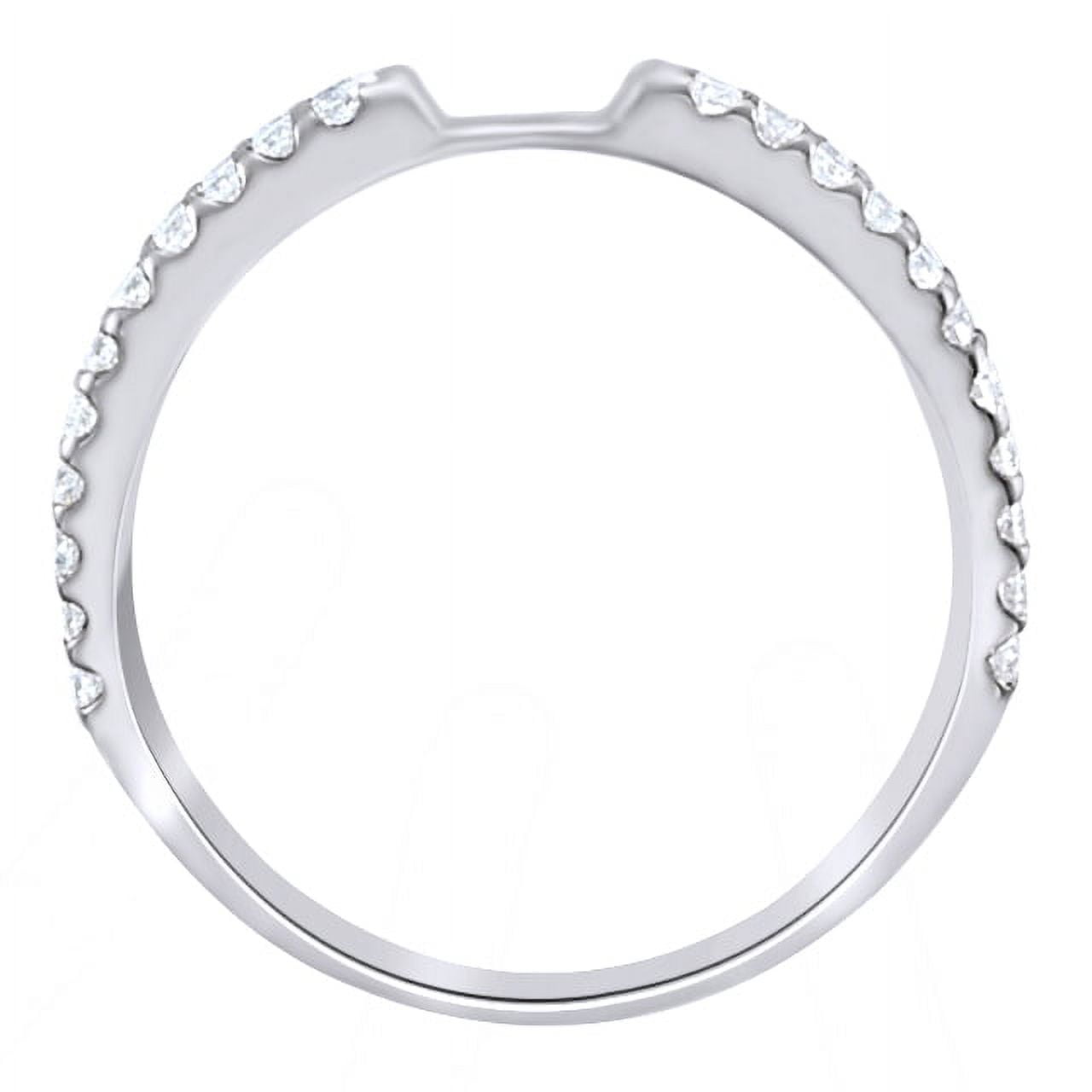 AFFY Round Cut White Natural Diamond Semi Mount Engagement Ring In 14K Solid White Gold (0.37 Ct ...