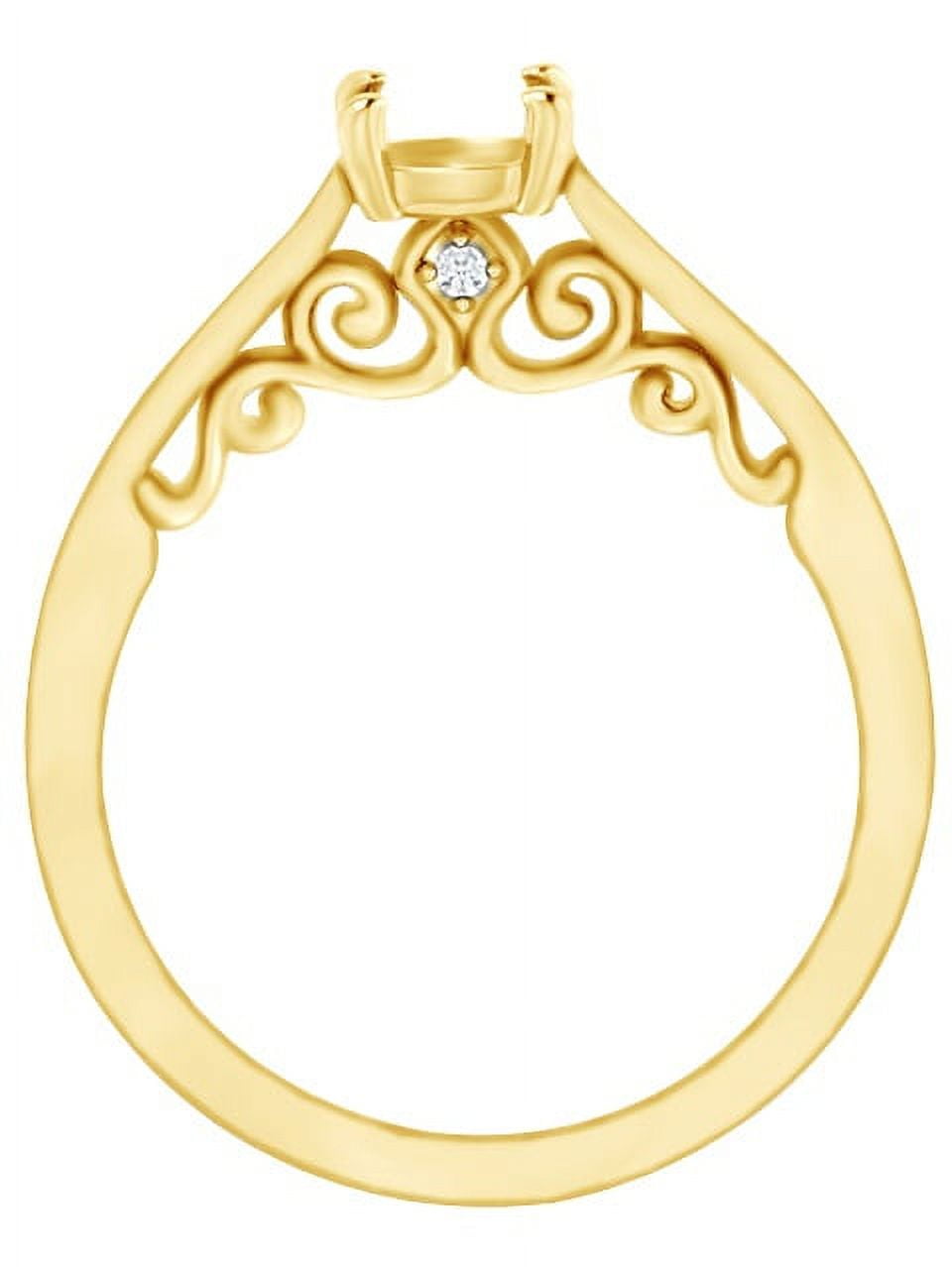 AFFY Round Cut White Natural Diamond Semi Mount Engagement Ring In 14K ...