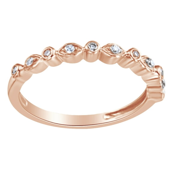 AFFY Round Cut White Natural Diamond Stackable Engagement Wedding Ring ...