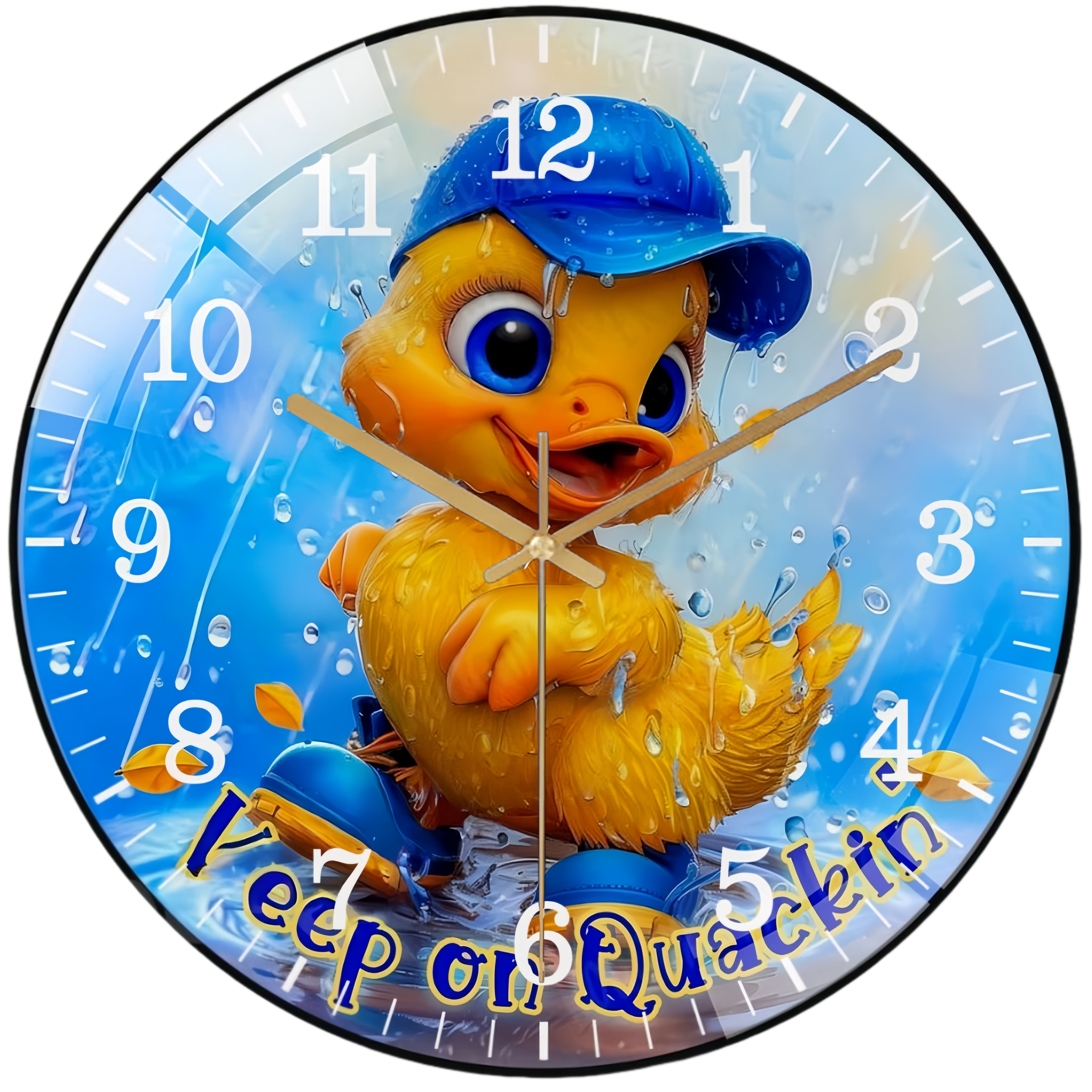 Round Decorative Clock: Summer Duck Glass Wall Clock, Duck Spring Wall ...